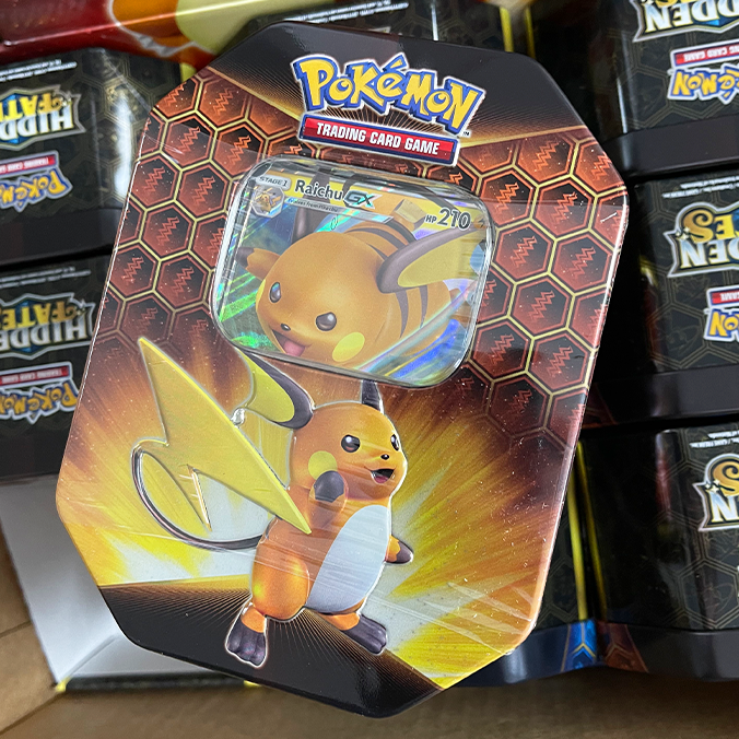 Raichu GX Tin Box ENG Hidden Fates